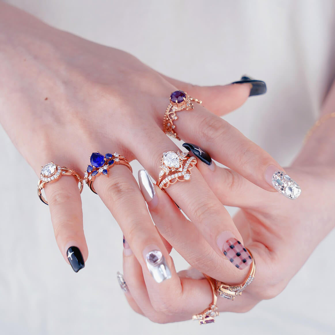 Unique Handmade Custom Engagement Rings Promise Wedding Rings Series