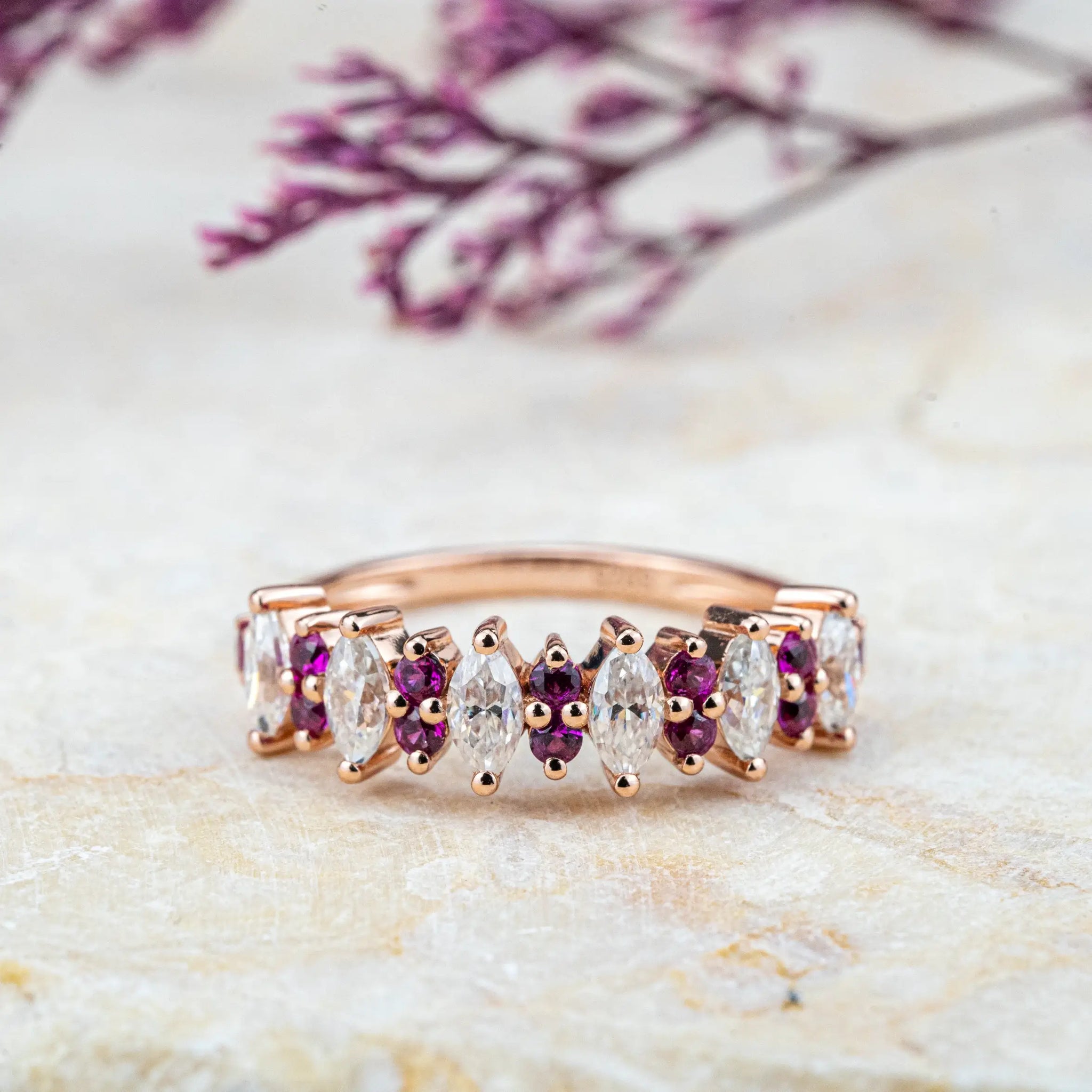 Amara - Cluster Ring Moissanite Ring Wedding Band Diamond Rings